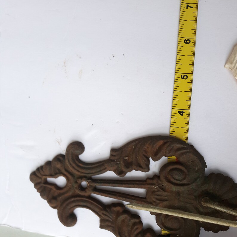 Antique Ornate Cast Iron Bill Receipt Note Hook Spike Wall Mount ...