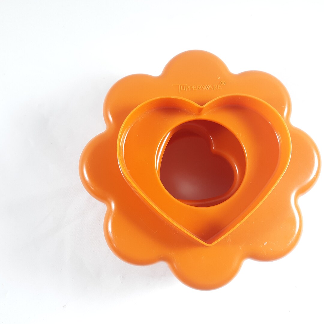 Tupperware Orange Cookie Cutter Set Heart Flowers Star Plastic - Etsy