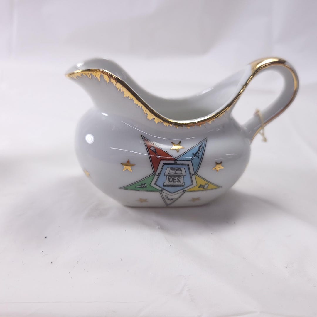 Masonic Order of the Eastern Star Ceramic Creamer Pitcher Vintage ...