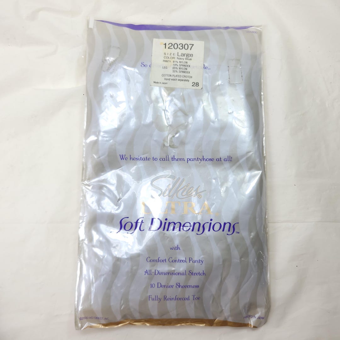 Silkies Ultra Soft Dimensions Pantyhose Navy Blue Size Large Made in ...