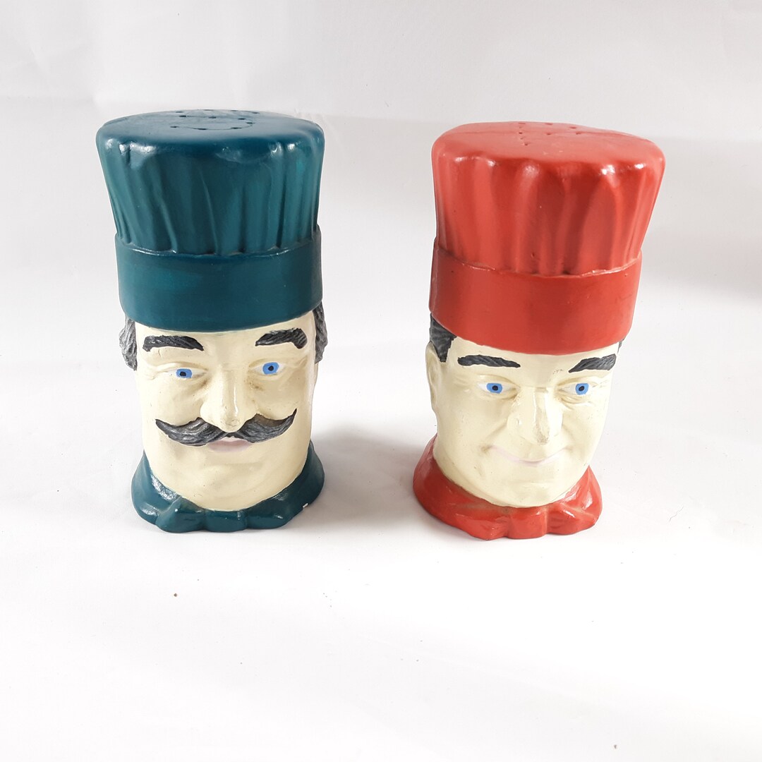 Chef Salt and Pepper Shakers Vintage Ceramic - Etsy