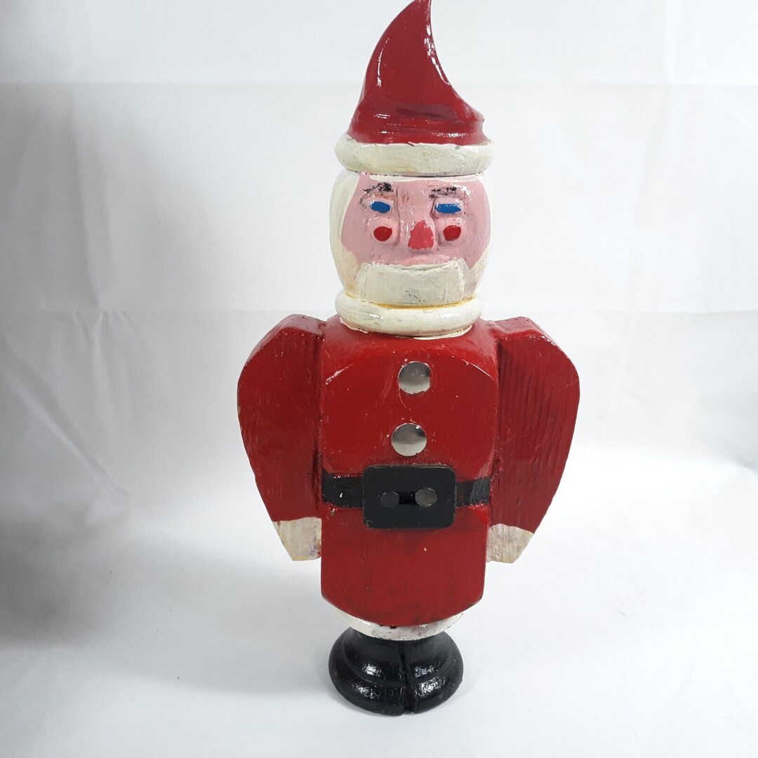 Wooden Santa Figurine Decor Folkart Country Christmas Holiday Decor ...