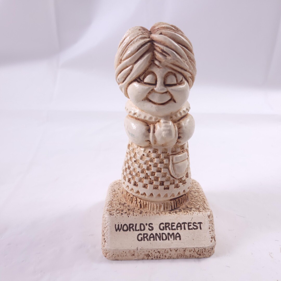 Vintage 1972 World's Greatest Grandma Figurine Statue Award Trophy ...