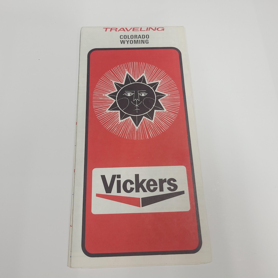 Vintage VICKERS Colorado Wyoming Gas Station Road Map - Etsy
