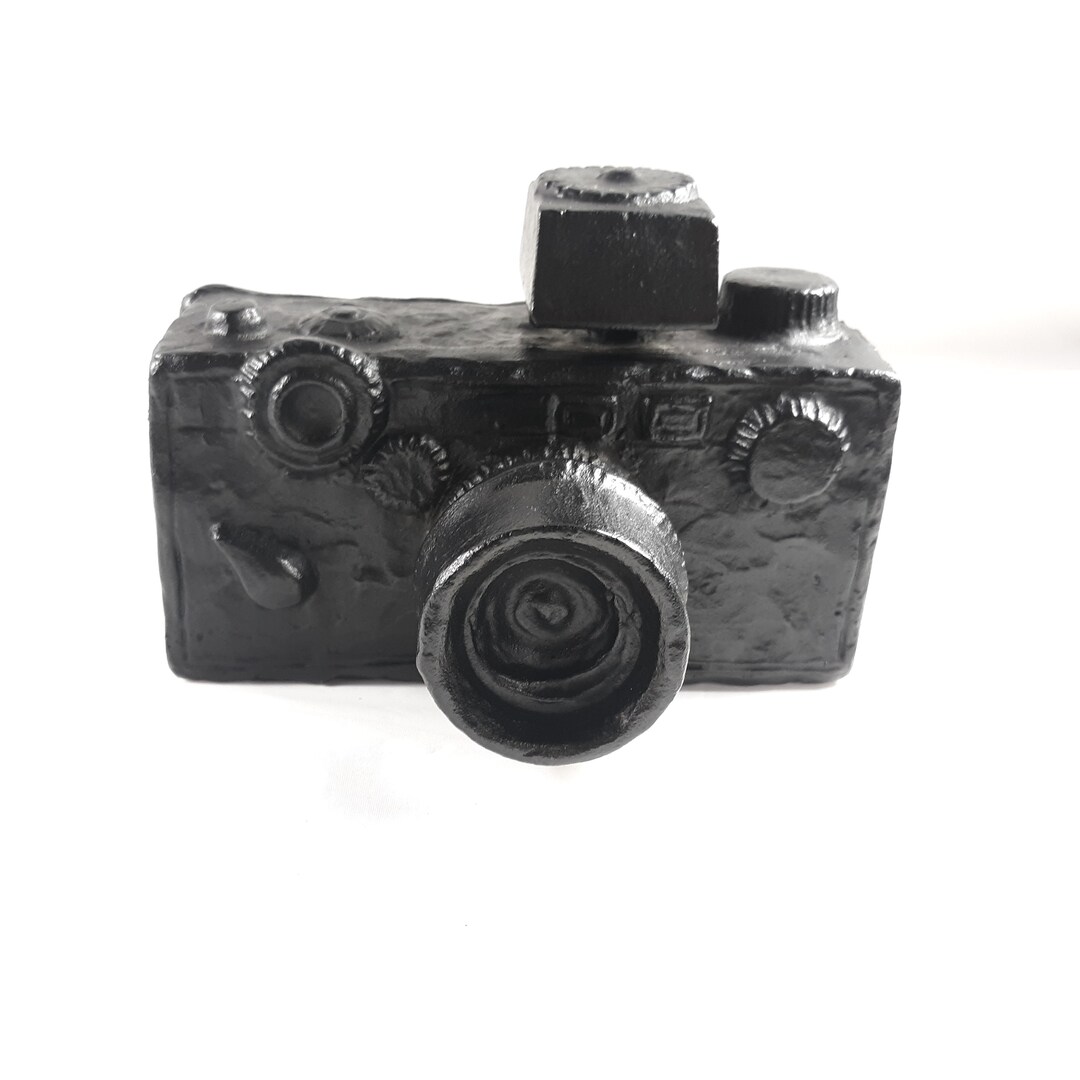 Vintage Painted Metal Camera Sculpture Figurine Pop Art Photography ...