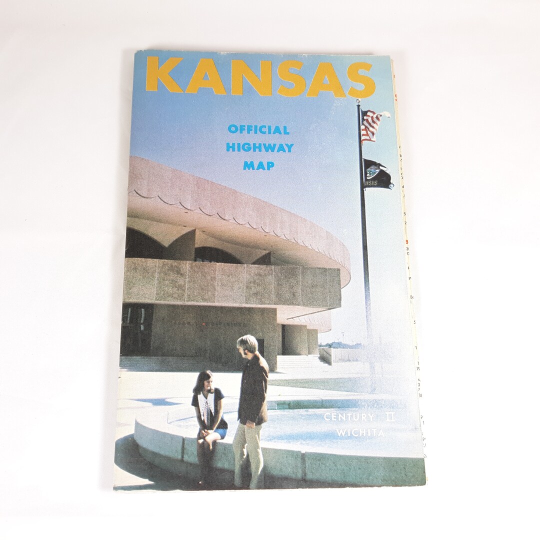Kansas Official Map Highway Vintage Road Map - Etsy