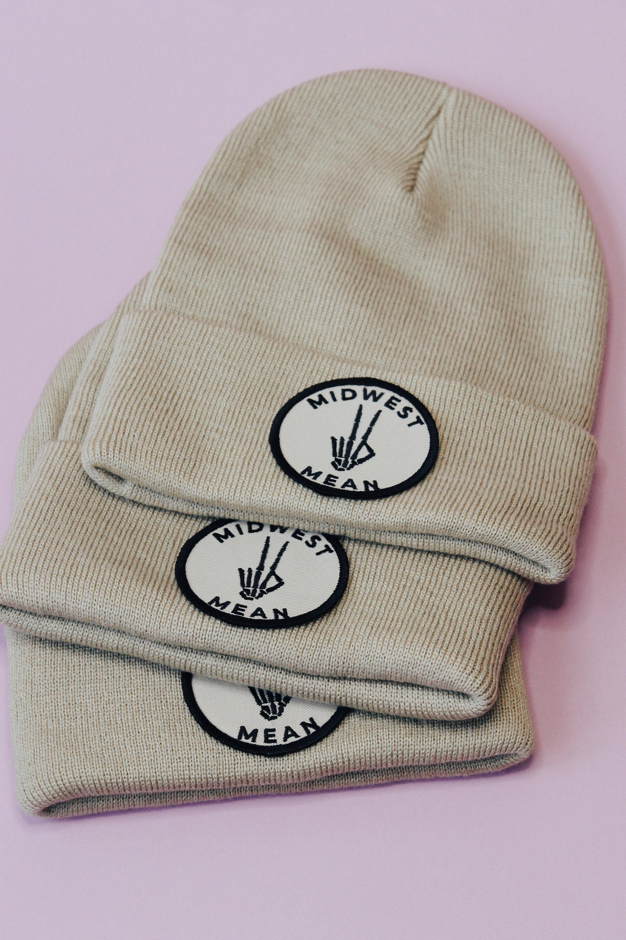 Midwest Mean Logo Beanie Patch Logo Beanie Midwest Mean Beanie - Etsy