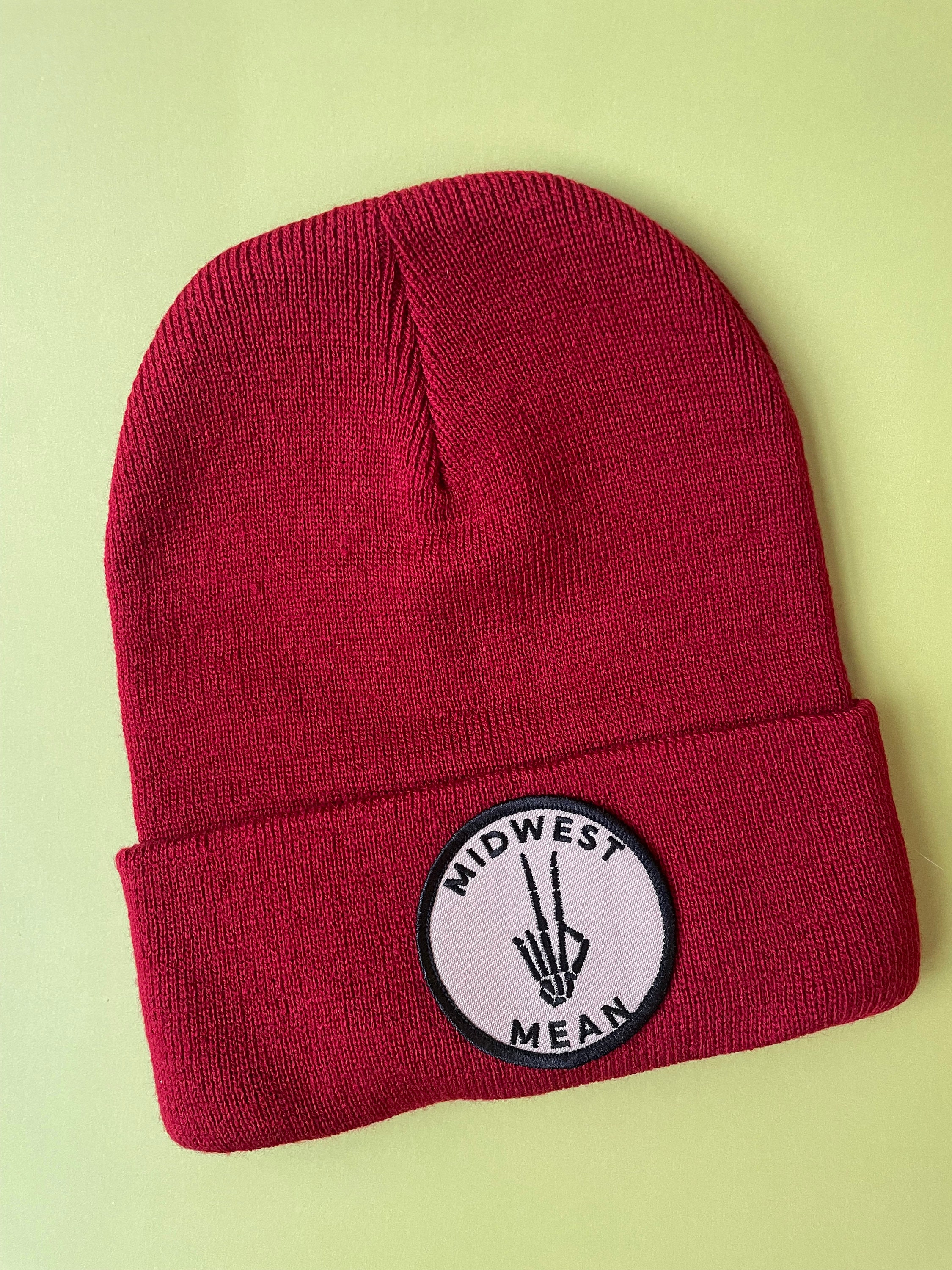 Midwest Mean Logo Beanie Patch Logo Beanie Midwest Mean Beanie - Etsy