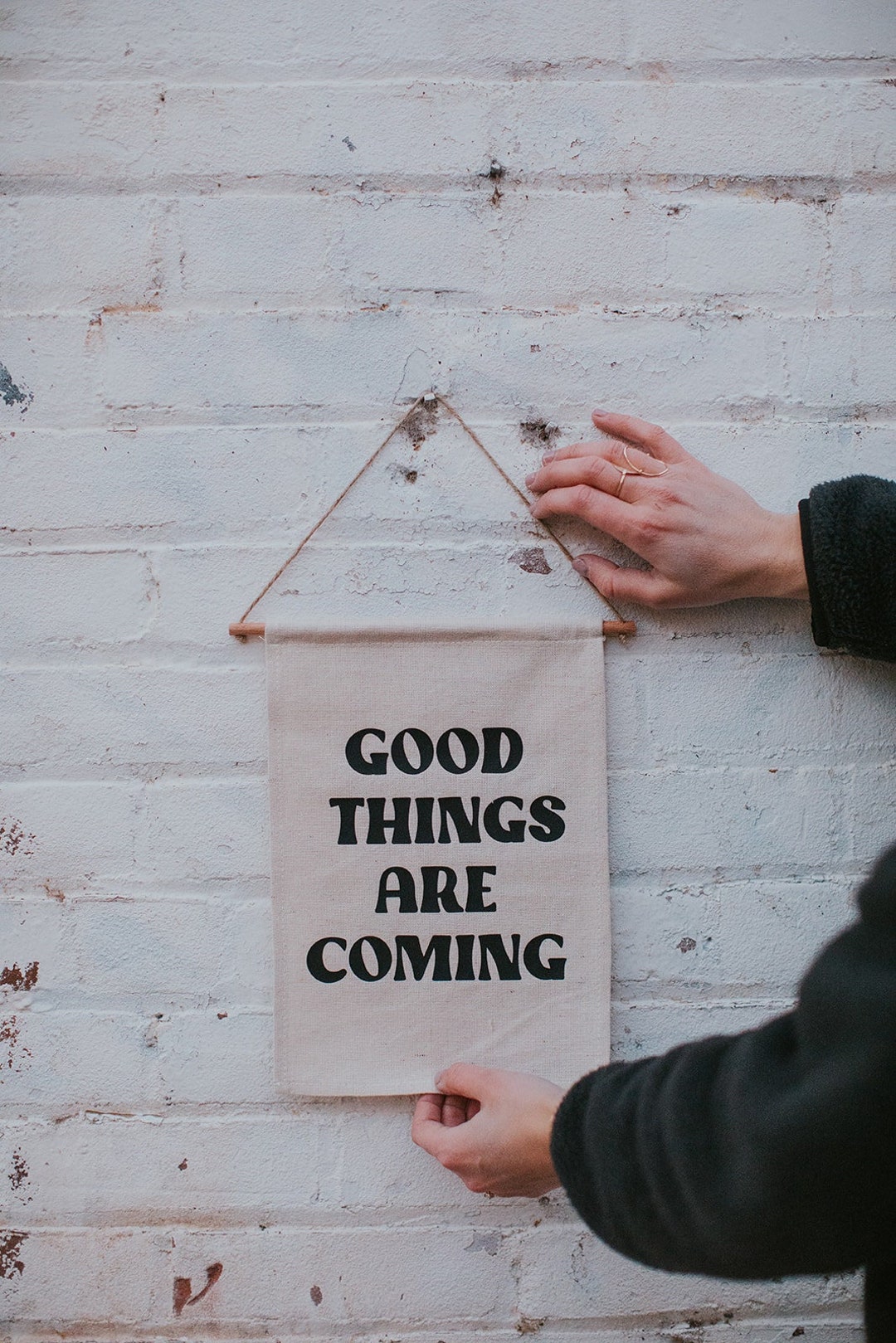 Good Things Are Coming Hang Sign Mini Wall Hanging Canvas - Etsy