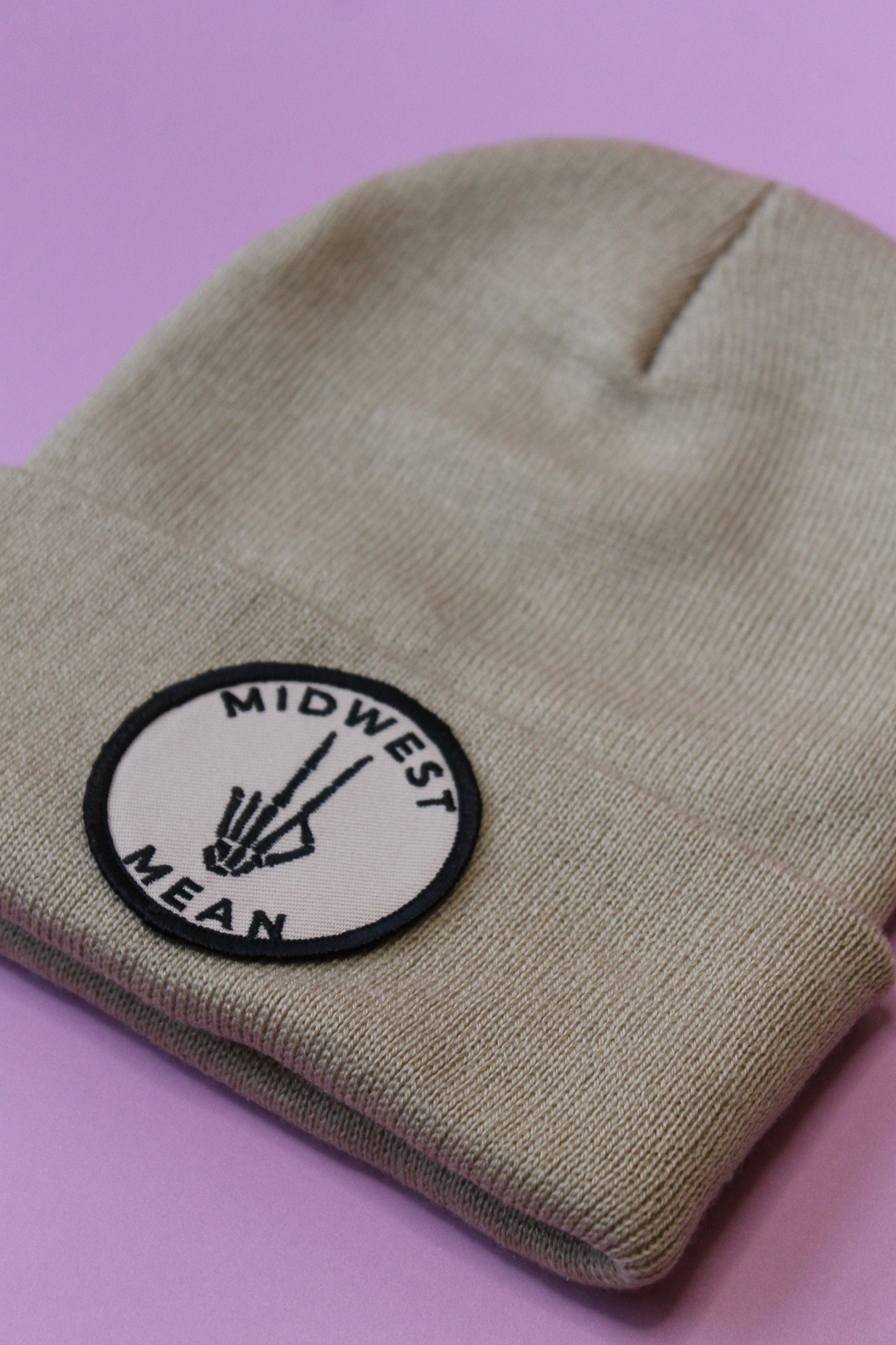 Midwest Mean Logo Beanie Patch Logo Beanie Midwest Mean Beanie - Etsy