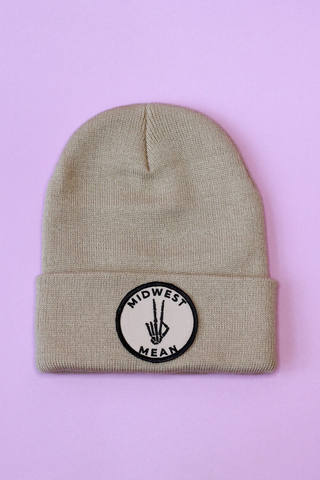 Midwest Mean Logo Beanie Patch Logo Beanie Midwest Mean Beanie - Etsy