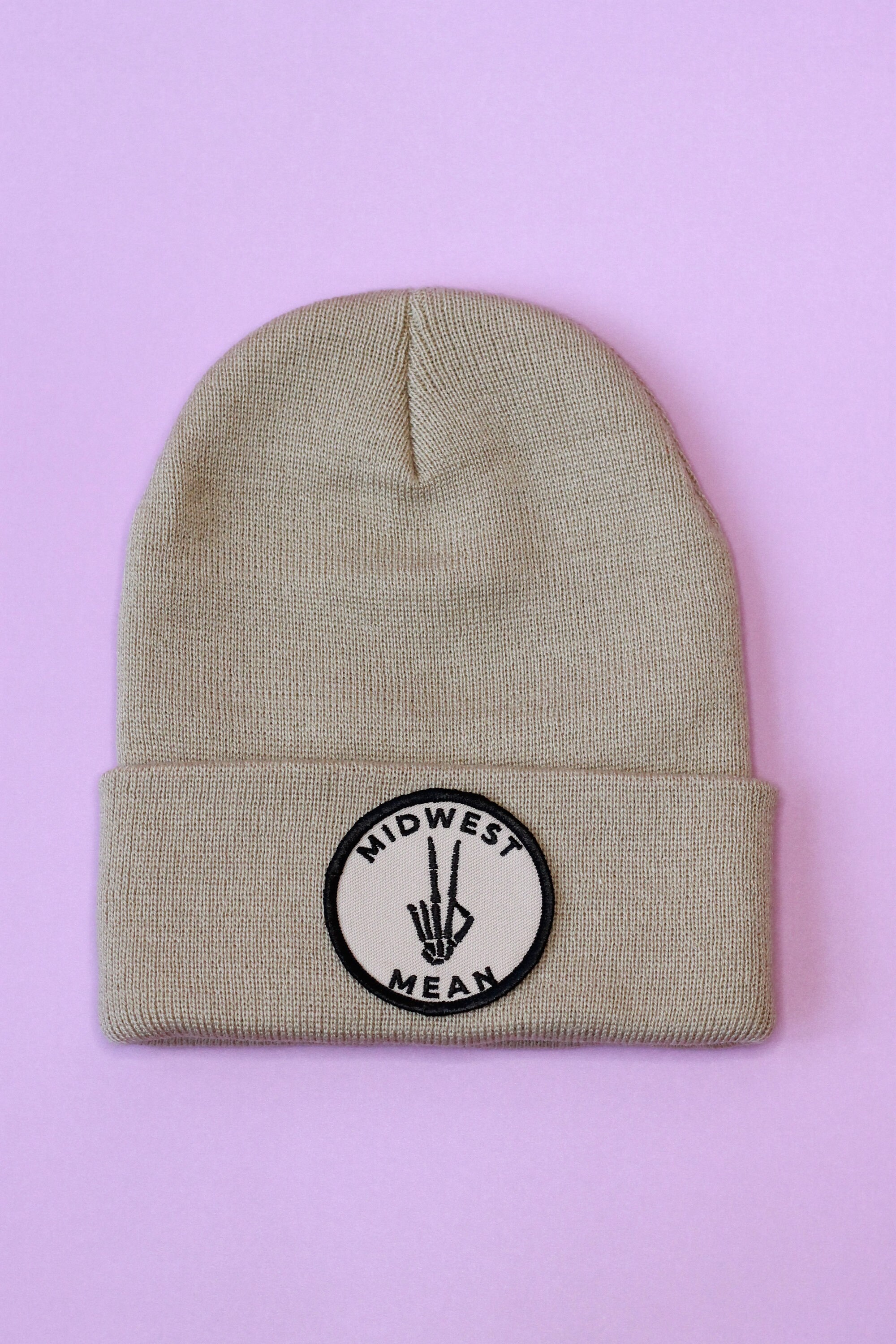 Midwest Mean Logo Beanie Patch Logo Beanie Midwest Mean Beanie - Etsy
