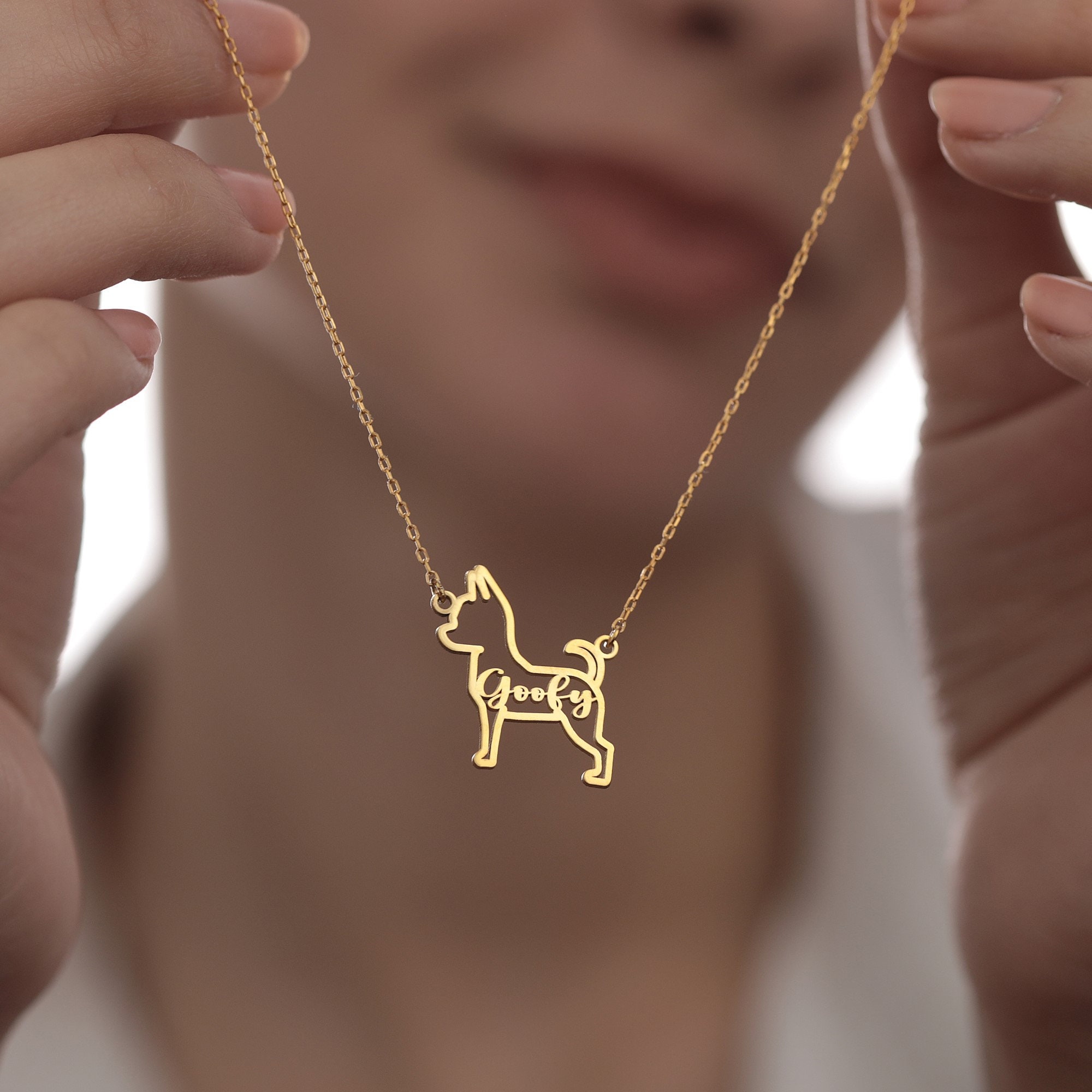 Custom-made Dog Name Necklace in Gold Celebratory Pet Jewelry, Ideal ...