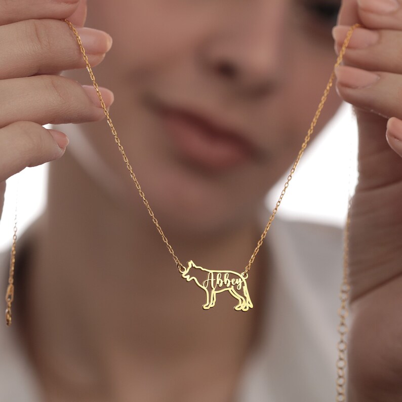 Custom-made Dog Name Necklace in Gold Celebratory Pet Jewelry, Ideal ...