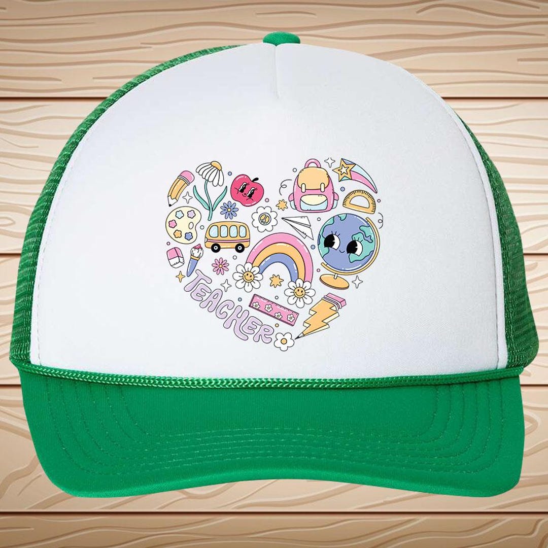 Teacher Gift, Rainbow Hat, Groovy Teacher Appreciation Trucker Hat ...