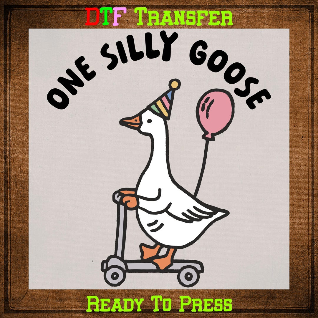 One Silly Goose DTF Transfer Ready to Press, Funny 90s Iron on ...