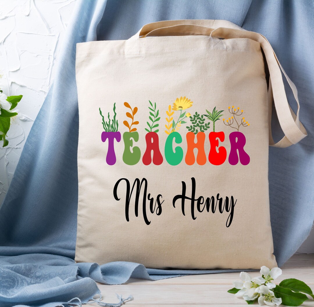 Personalized Teacher Tote Bag Teacher Appreciation Tote Bag Teacher ...