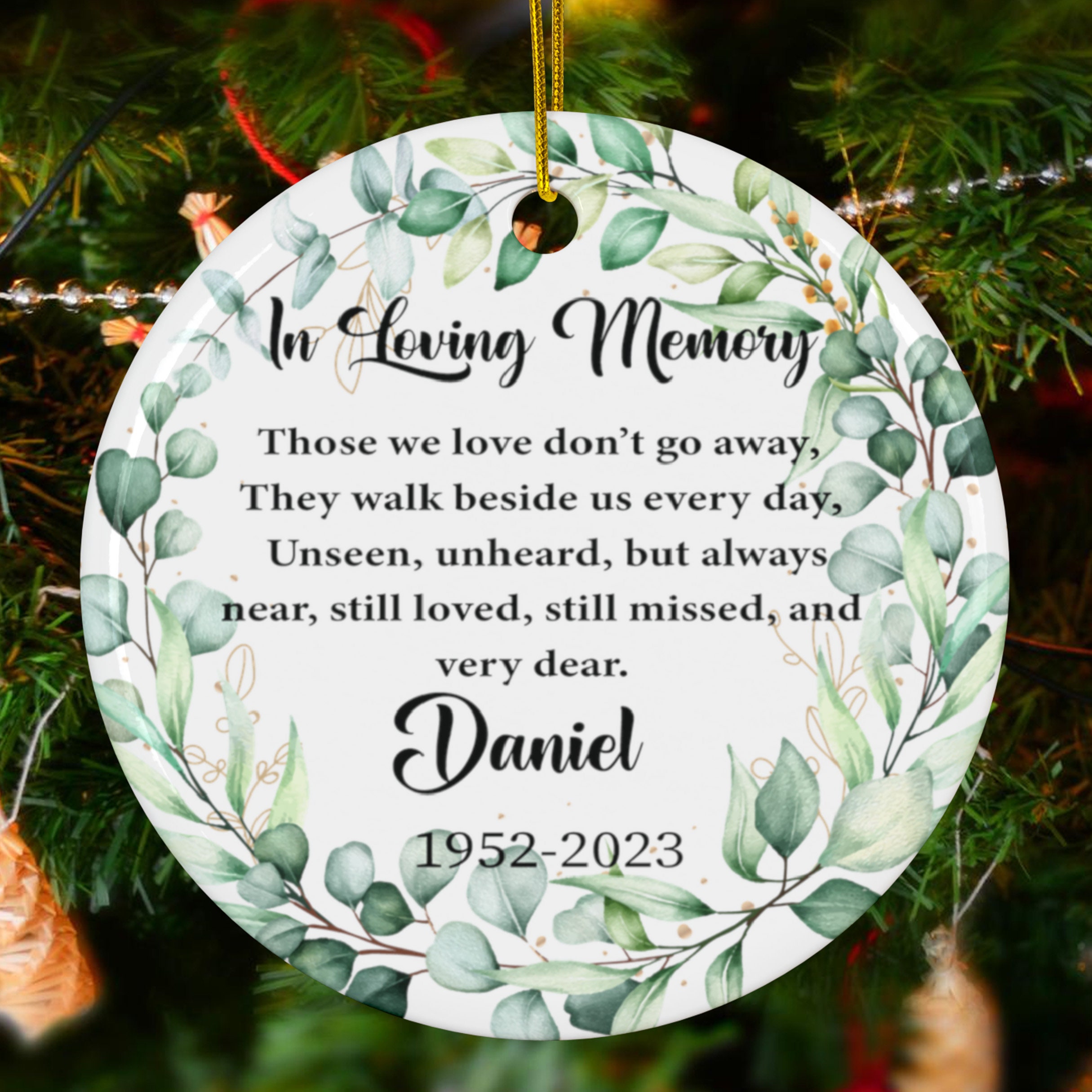 In Loving Memory Christmas Ornament, Personalized Memorial Christmas ...