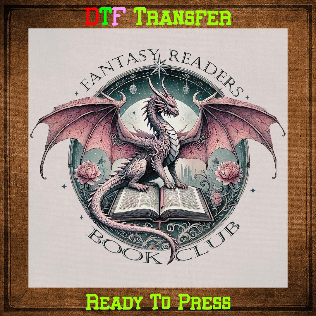 Fantasy Readers Book Ready to Press DTF Transfer, Book Lovers Heat ...