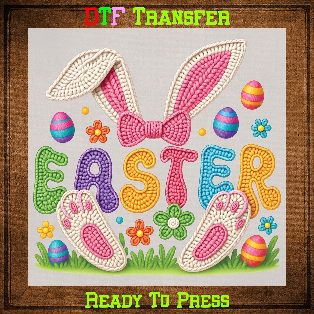 Floral Easter Character DTF Transfer Ready to Press Easter Bunny ...