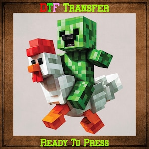 Minecraft DTF Transfer Ready to Press, Minecraft Characters Heat ...