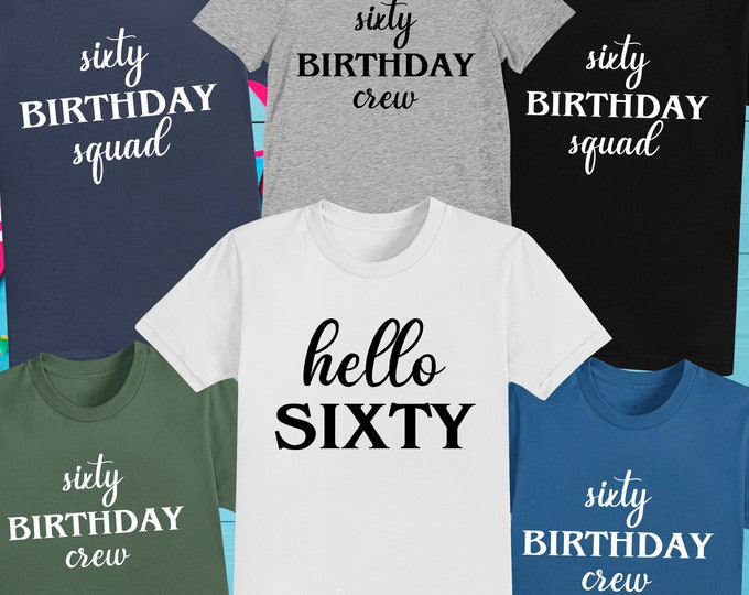 60th Birthday Shirt Funny Birthday Group Shirts Retro Birthday Party T ...