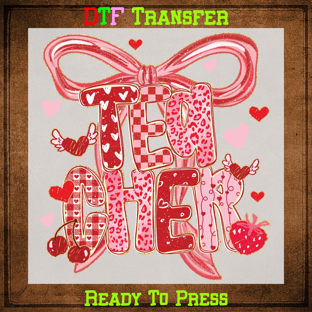 Preppy Teacher DTF Transfer Ready to Press Teacher Reading Floral Heat ...
