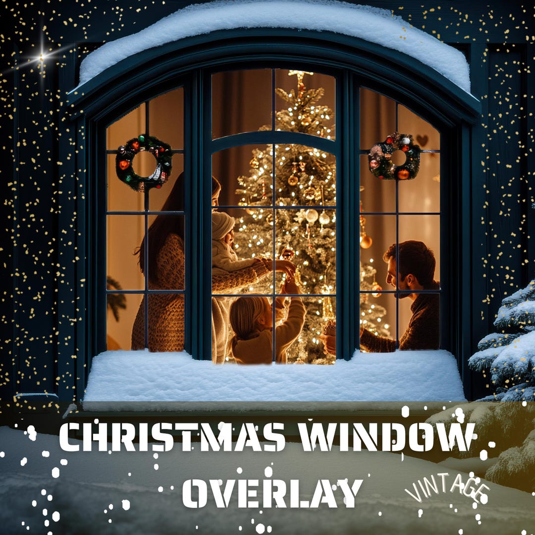 Christmas Window Overlay,snowy Window Overlays Winter Window Overlays ...