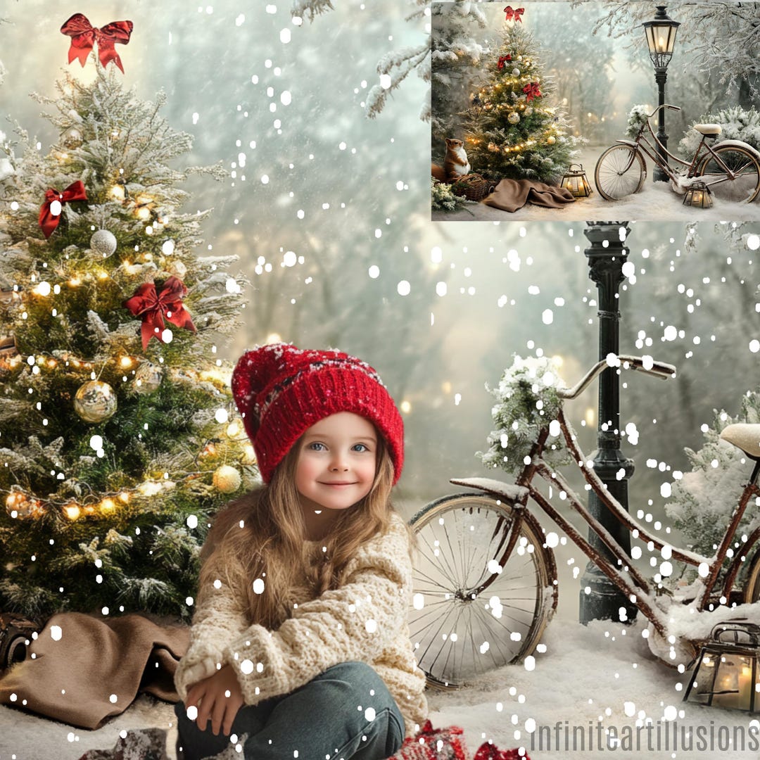 5 Winter Christmas Digital Backdrop: Festive Holiday Background for ...