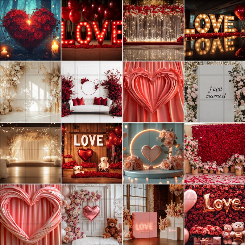 200 Valentine's Day Backdrop for Photography, Romantic Party ...