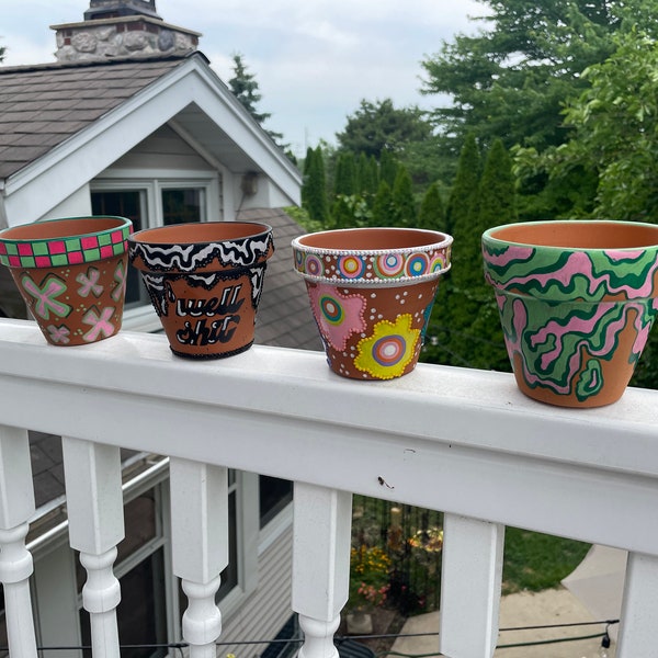 Painted Planter - Etsy