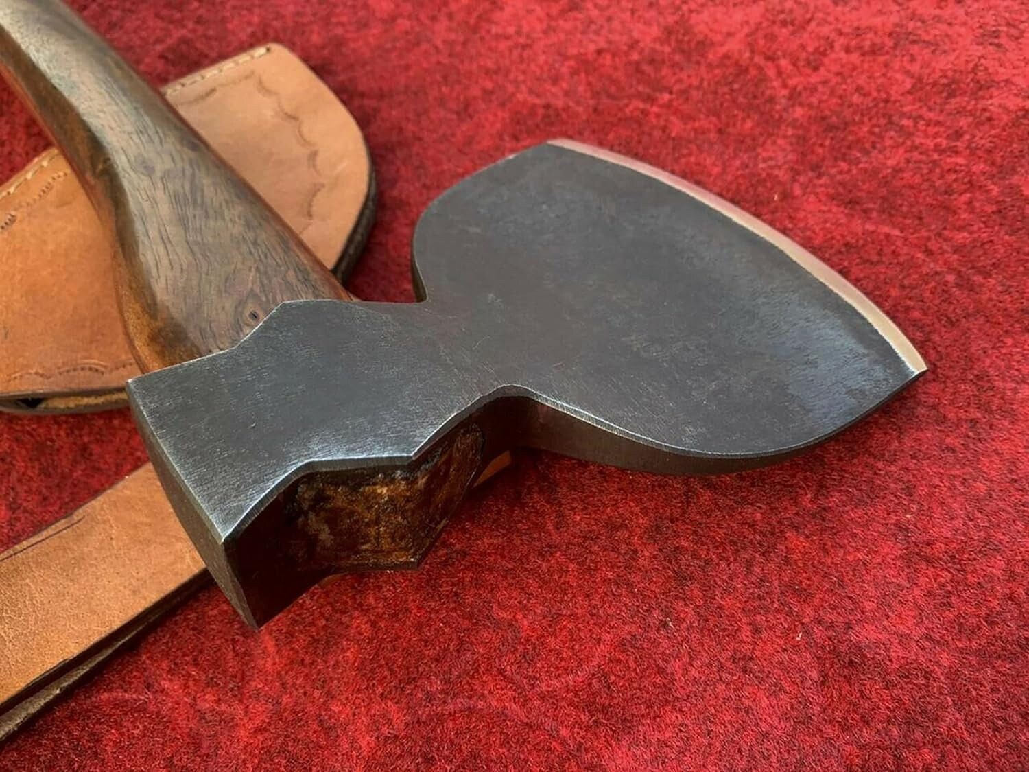 Handmade 5160 Forged Spring Steel Gardening Axe, Broad Head Hewing Axe ...