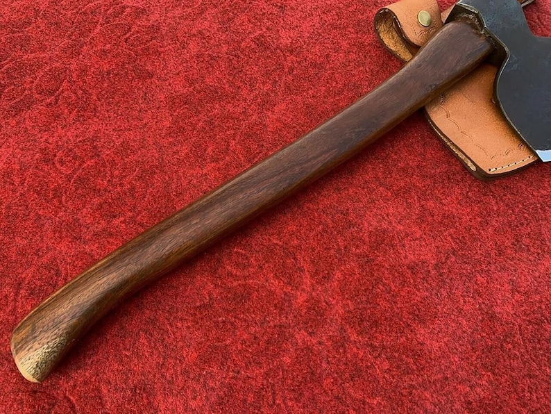 Handmade 5160 Forged Spring Steel Gardening Axe, Broad Head Hewing Axe ...
