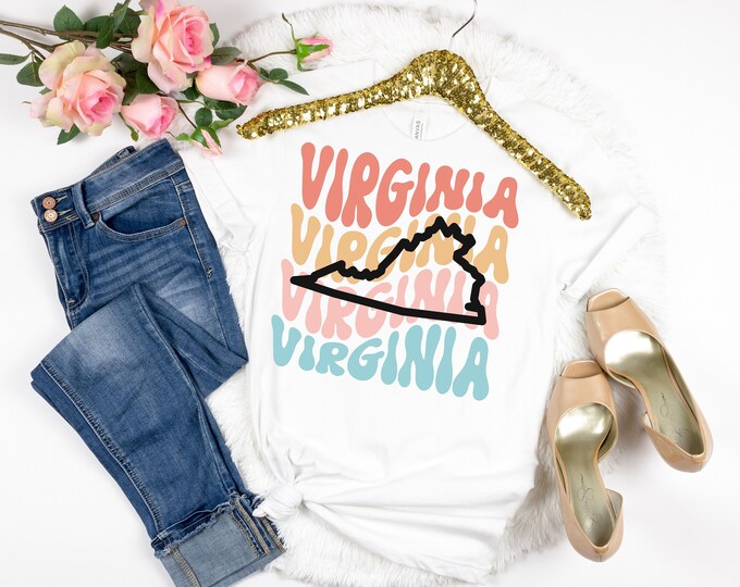 Virginia Shirt, Virginia Map Tshirt, Virginia Silhouette Shirt ...