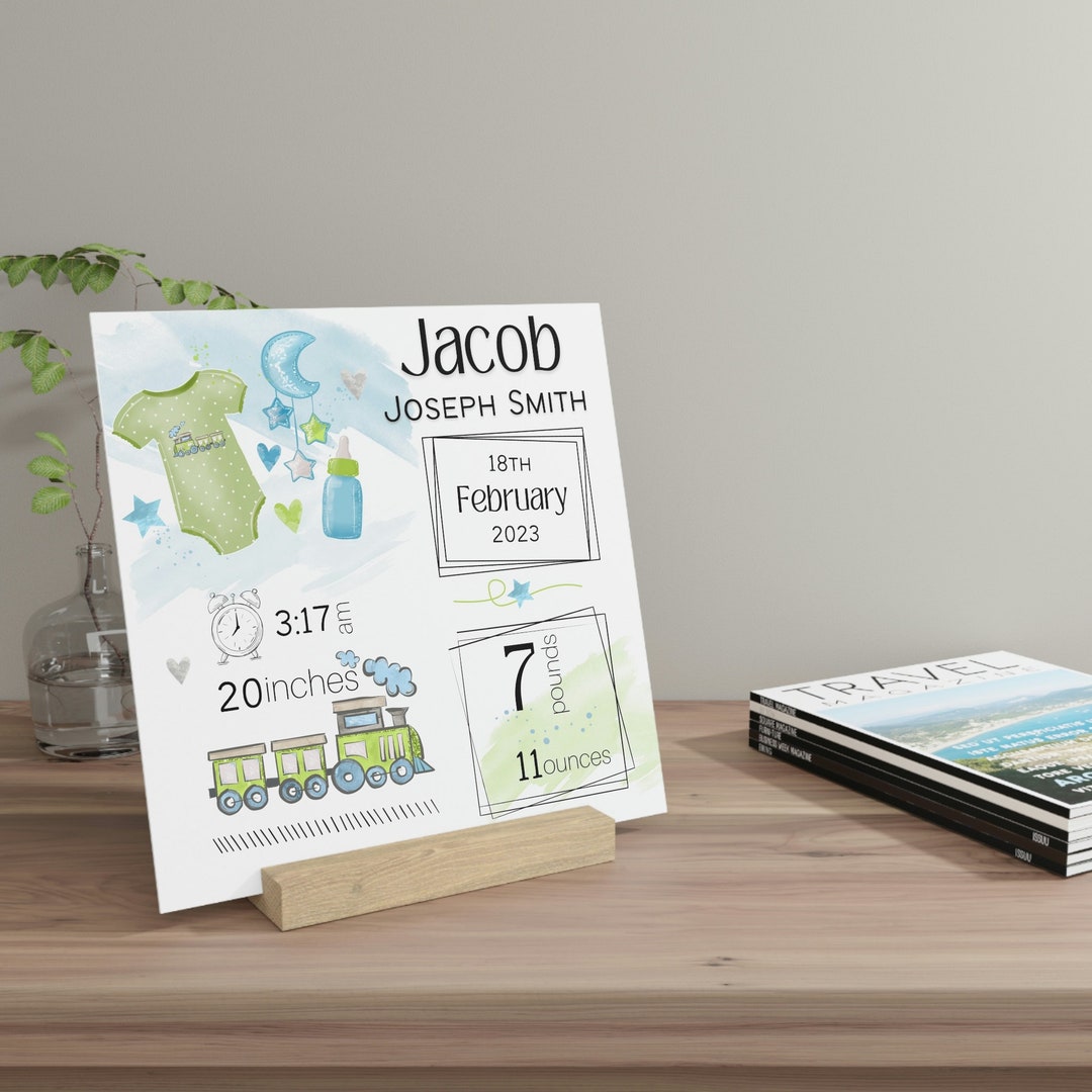 Birth Stats Board, Birth Announcement, New Baby Girl Gift, Newborn Gift ...