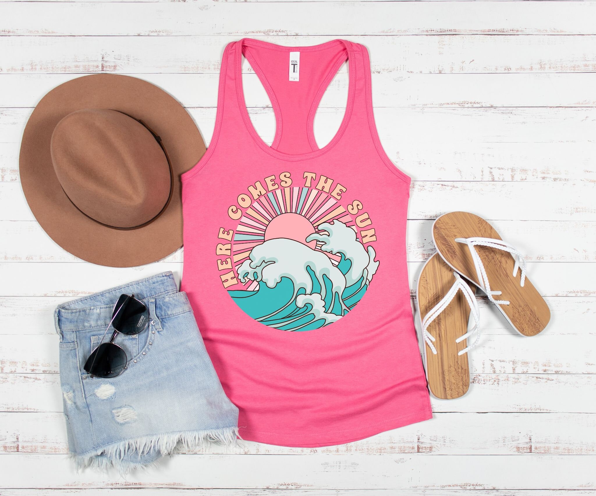 Summer Tank Top Here Comes the Sun Shirt Sunshine Tank Top - Etsy