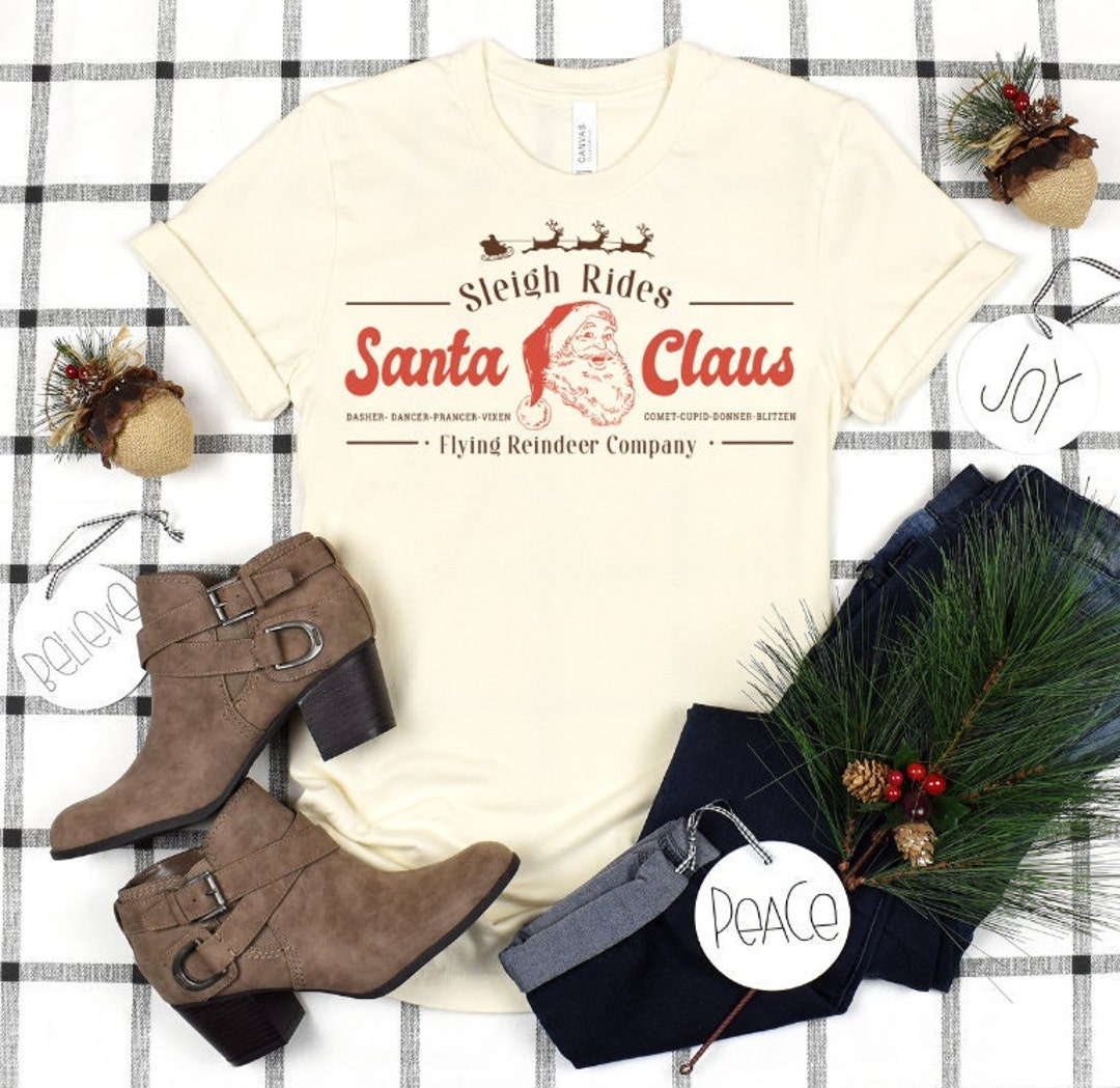 Santa Claus Christmas T-shirt - Etsy