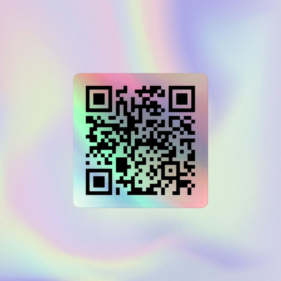 Rickroll QR Code Funny Classic Meme Design Holographic Sticker - Etsy