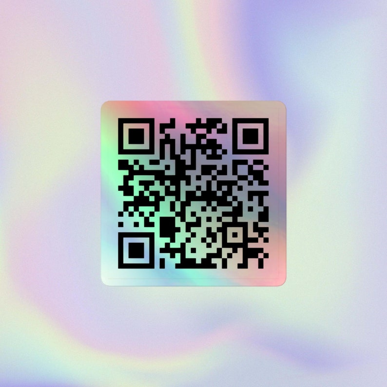 Rickroll QR Code Funny Classic Meme Design Holographic - Etsy