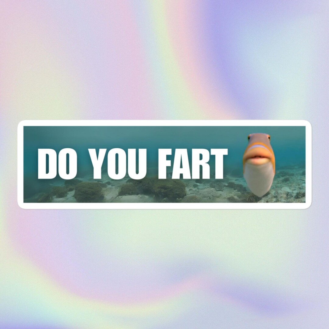 Do You Fart Funny Sarcastic Offensive Staring Fish Meme Bumper Sticker ...
