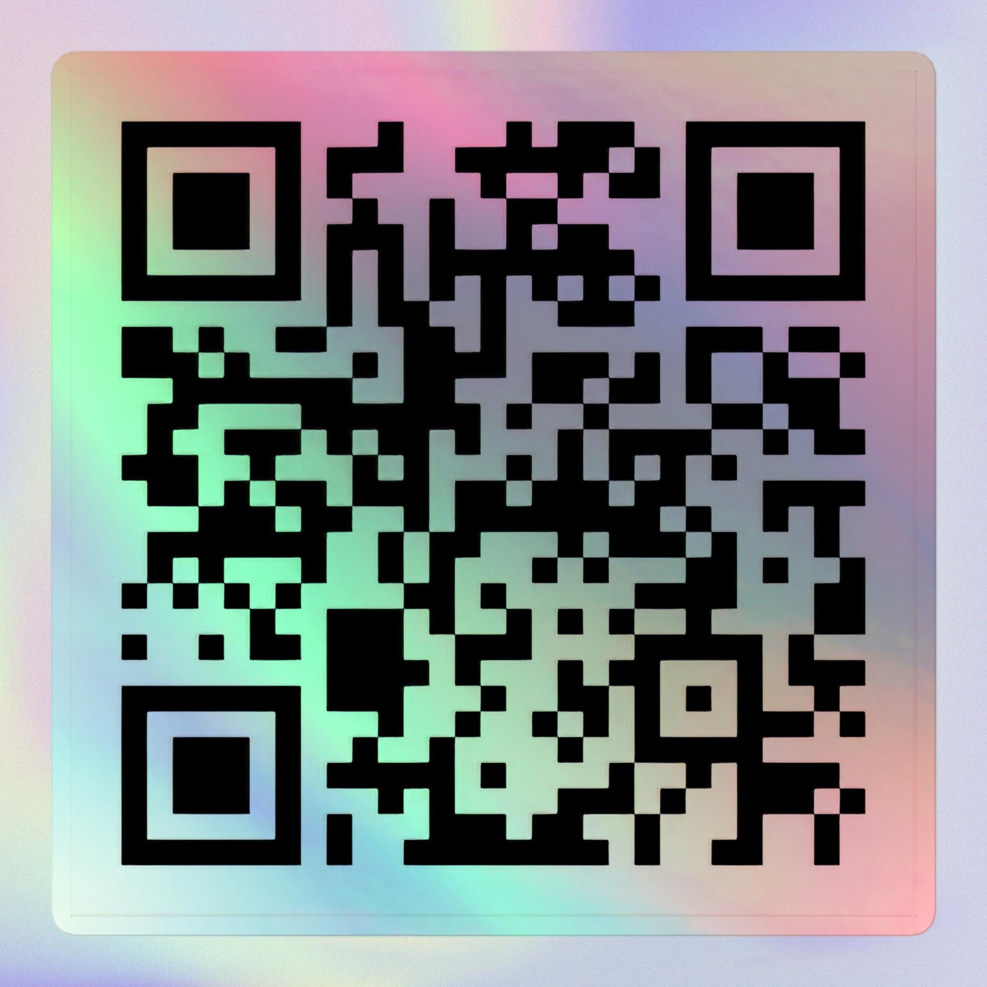 Rickroll QR Code Funny Classic Meme Design Holographic - Etsy