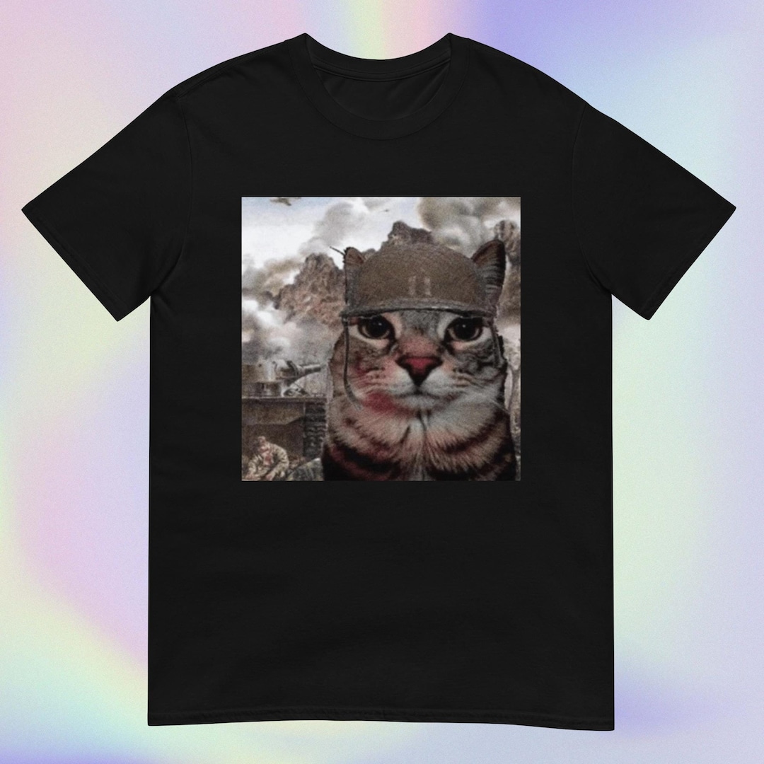 Thousand Yard Stare War Soldier Cat in Battlefield | Funny Sarcastic ...
