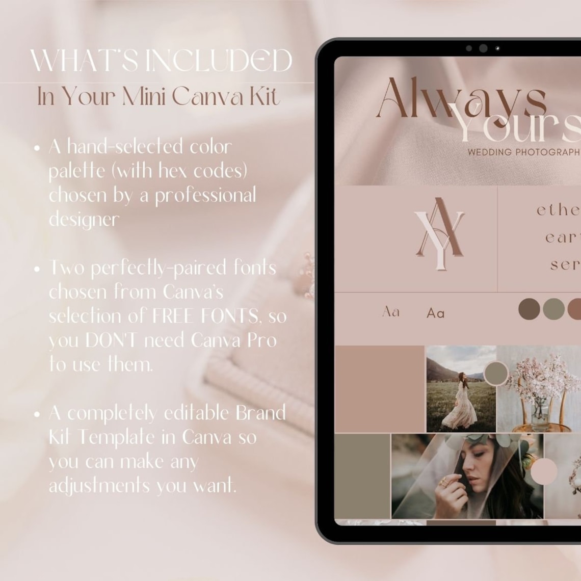 Mini Branding Kit With Color Palette and Canva Free Font Pairing ...