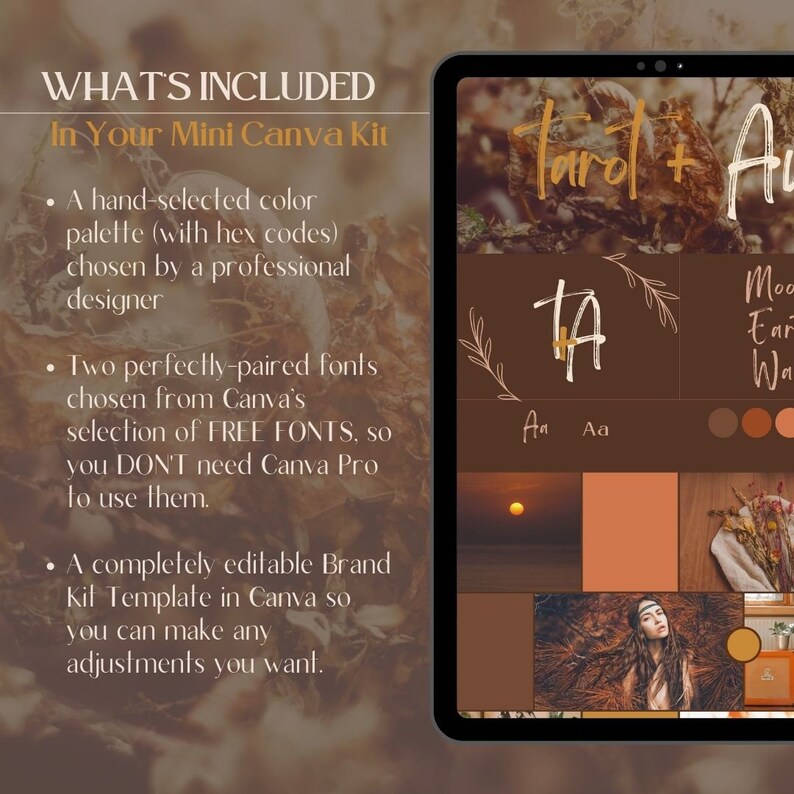 Mini Branding Kit With Color Palette and Canva Free Font Pairing ...