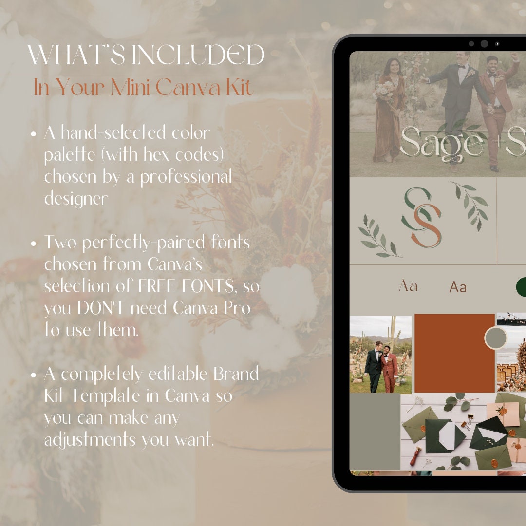 Mini Branding Kit With Color Palette and Canva Free Font Pairing - Sage ...