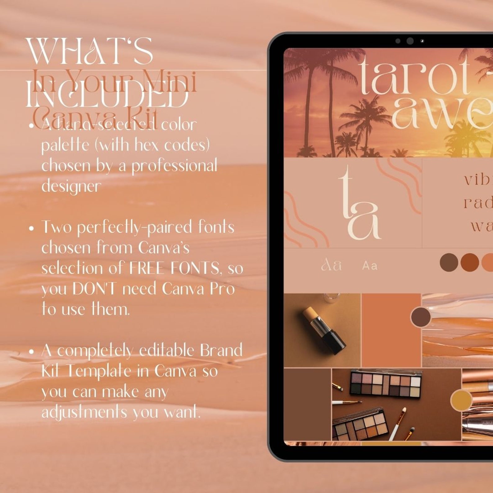 Mini Branding Kit With Color Palette and Canva Free Font Pairing -tidal ...