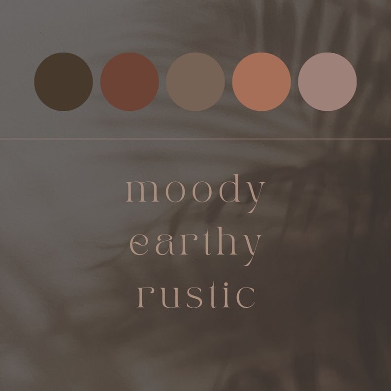 Moody Brand Kit: Color Palette & Mood Board Canva Template - Etsy