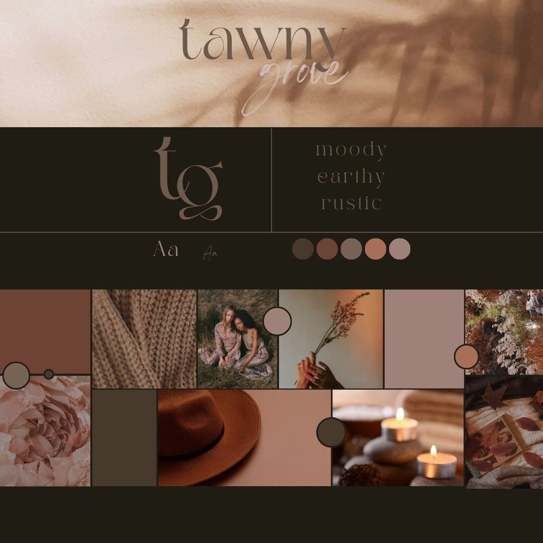 Moody Brand Kit: Color Palette & Mood Board Canva Template - Etsy