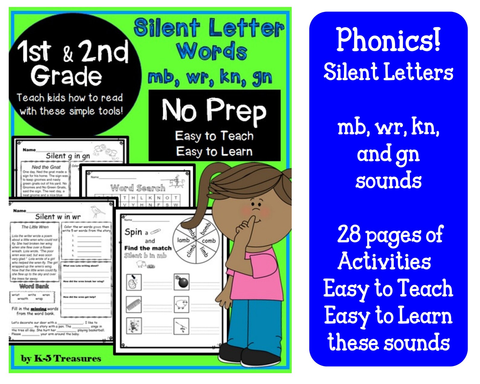 Silent Letter Phonics Worksheets | Phonics Activities | 1st Grade ...