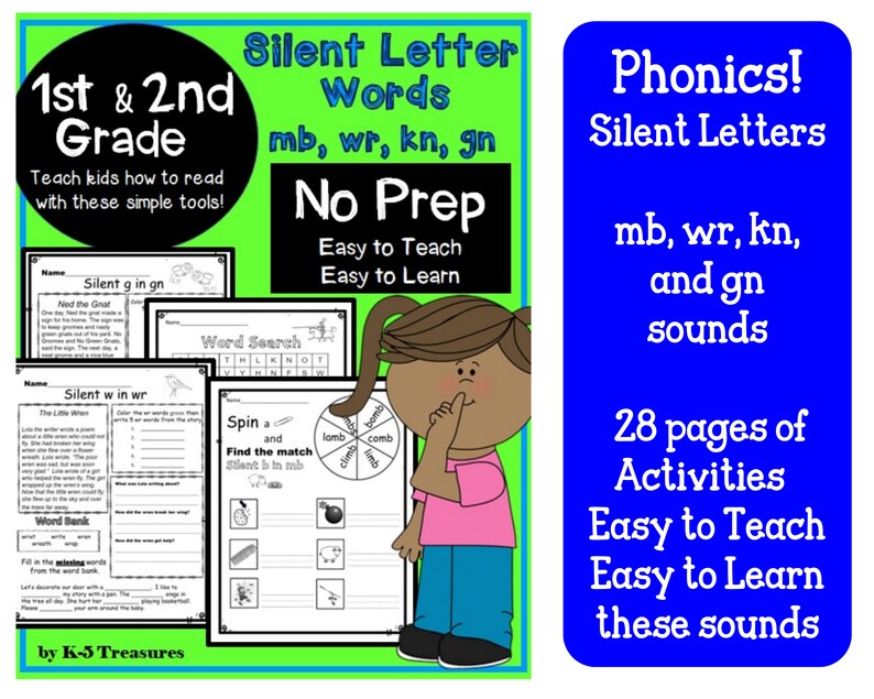 Silent Letter Phonics Worksheets | Phonics Activities | 1st Grade ...